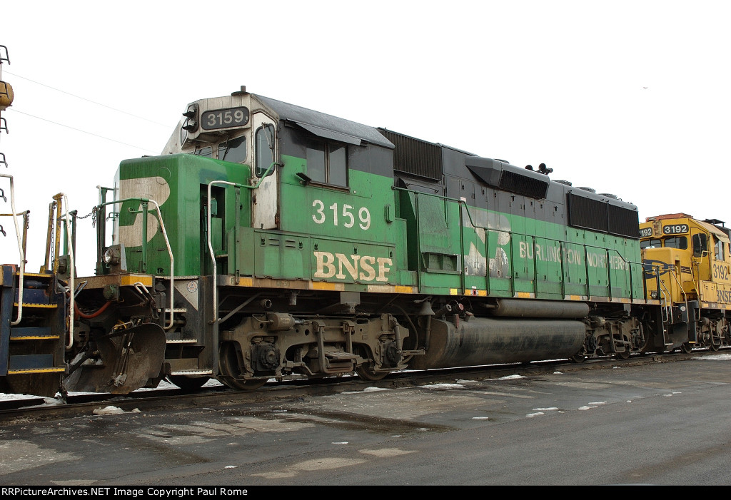 BNSF 3159, EMD GP50 ex BN 5-man crew Cab Mod, at Eola Yard